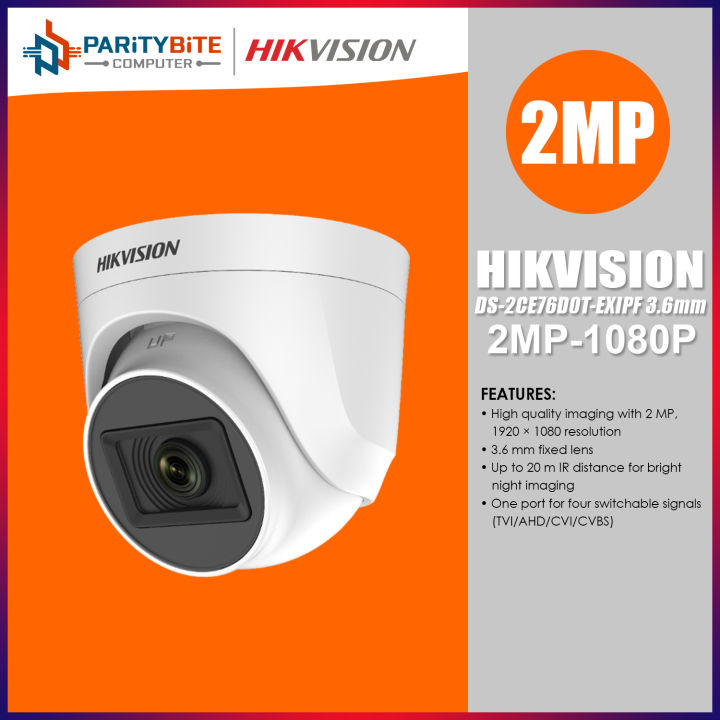 Hikvision Turret Camera DS-2CE76D0T-EXIPF Indoor 3.6mm 2 MP | Lazada PH
