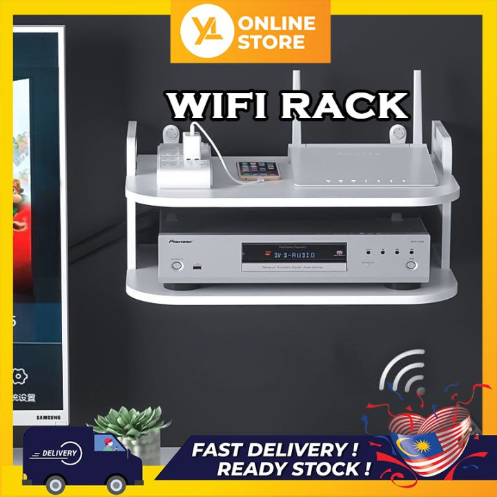 FURNITURE LIFE MODEM WIFI ROUTER RACK HOLDER WALL MOUNT DVD PLAYER RACK ...