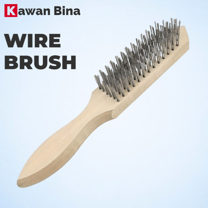 Berus Wire Keluli Dengan Pemegang Kayu Semula Jadi Steel Wire Brush ...