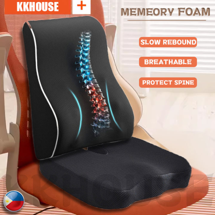Wgbkkhouse Memory Foam Lumbar Support Pillow Coccyx Orthopedic Back