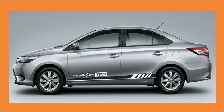 Toyota Vios Both Sides Decals Black and White Color Cut Out Vinyl ...