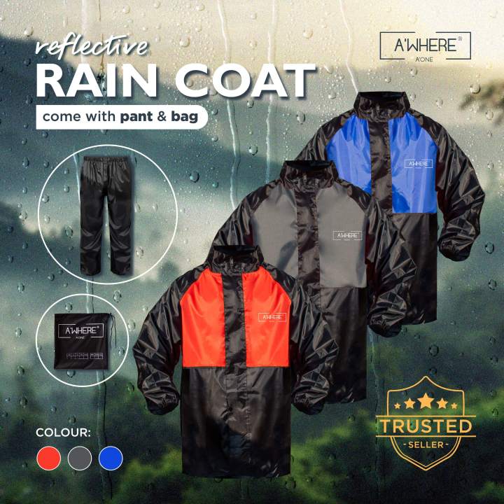 3 IN 1 RAINCOAT - A'WHERE A'ONE SINGLE LAYER RAINCOAT WITH BAG / BAJU ...