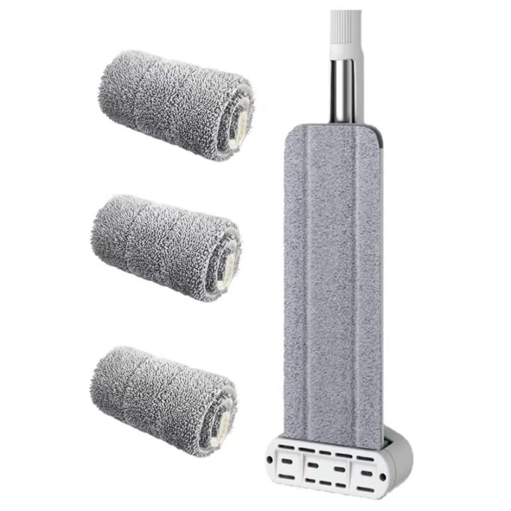 Flat Mop,Hands-Free Self Wringing Floor Cleaning Mop Hand Washing Free ...