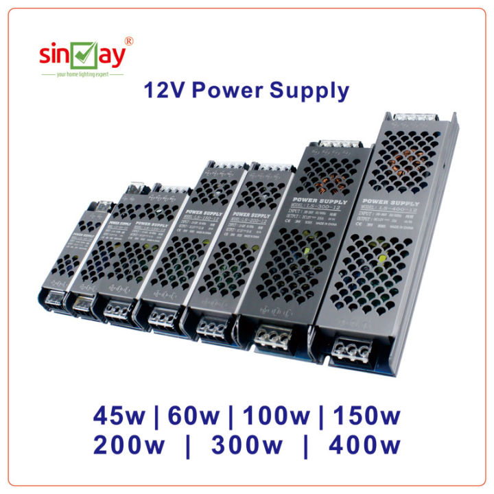Sinvay 12V Cung cấp năng lượng cho đèn LED dải Hộp đèn quảng cáo 45w ...