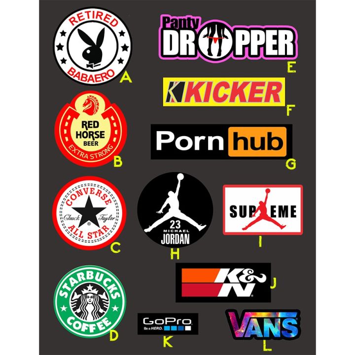 Motorcycle Sticker Vinyl Decals Famous Inspired s15 | Lazada PH