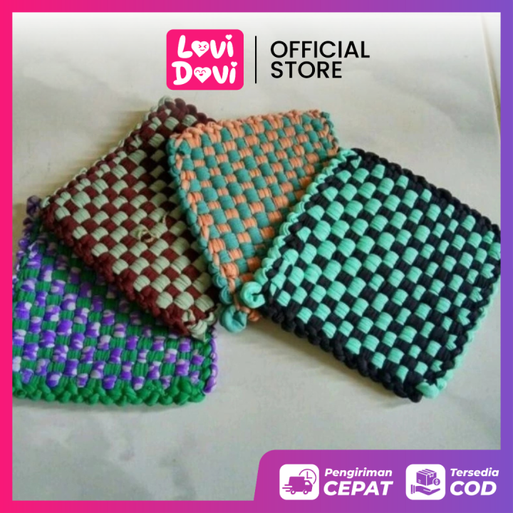 Cempal Kain Anyam Anti Panas Pegangan Panci Kukusan Kain Dapur Kotak ...