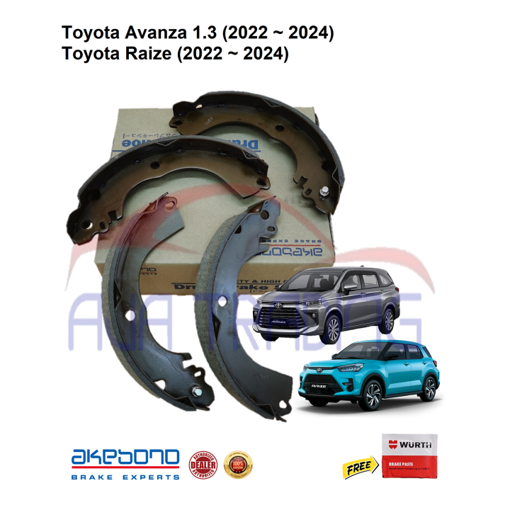 Genuine Akebono Rear Brake Shoe for Toyota Avanza 1.3 (2022-Up), Toyota ...
