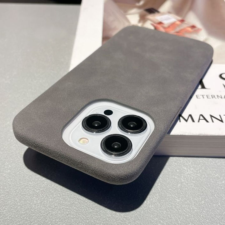 HOCE Luxury Suede Leather Phone Cases For iPhone 11 12 13 14 15 16 17 ...