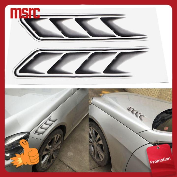 MSRC Hot Shark Gills Waterproof 3D Decals Vent Air Car Stickers Flow ...