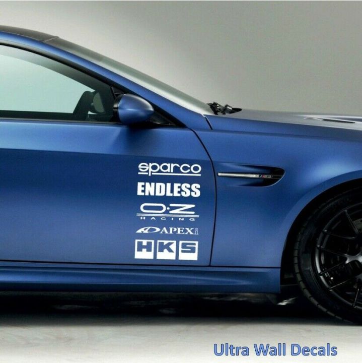 Racing Sponsors sport car sticker logo decal BLACk | Lazada