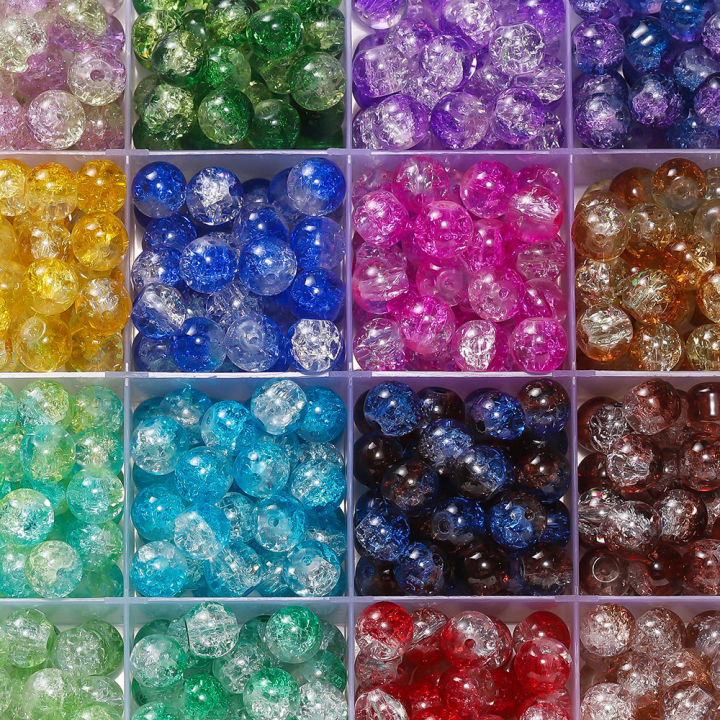 St. kunkka 50/100Pcs 8mm Two-Color Popcorn Beads Glass Cracked Burst ...