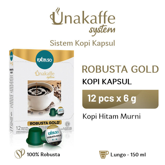 EXCELSO UNAKAFFE Robusta Gold - Kopi Kapsul-Capsule Coffee (12x6gr ...