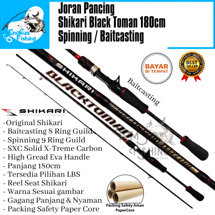 Joran Pancing SHIKARI BLACK TOMAN BC 180cm Baitcasting (7-15lbs/8-17lbs ...