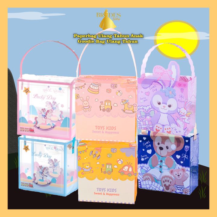 BD Goodie Bag Ulang Tahun Anak Transparan / Paperbag Plastik Mika Tebal ...