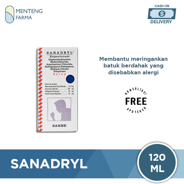 Sanadryl Expectorant Sirup 120 mL - Sirup Obat Batuk Berdahak | Lazada ...
