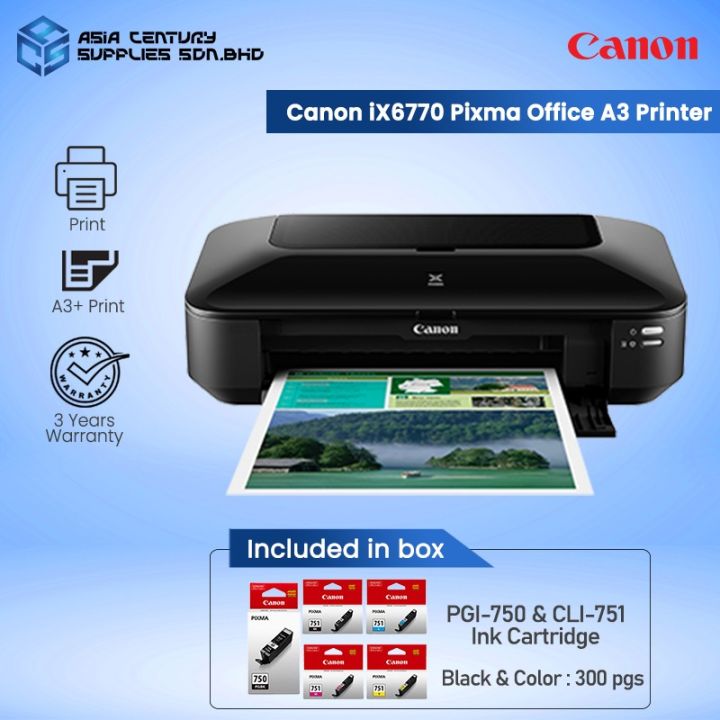 Canon PIXMA iX6770 A3 Single Function Office InkJet Printer ( Print ...