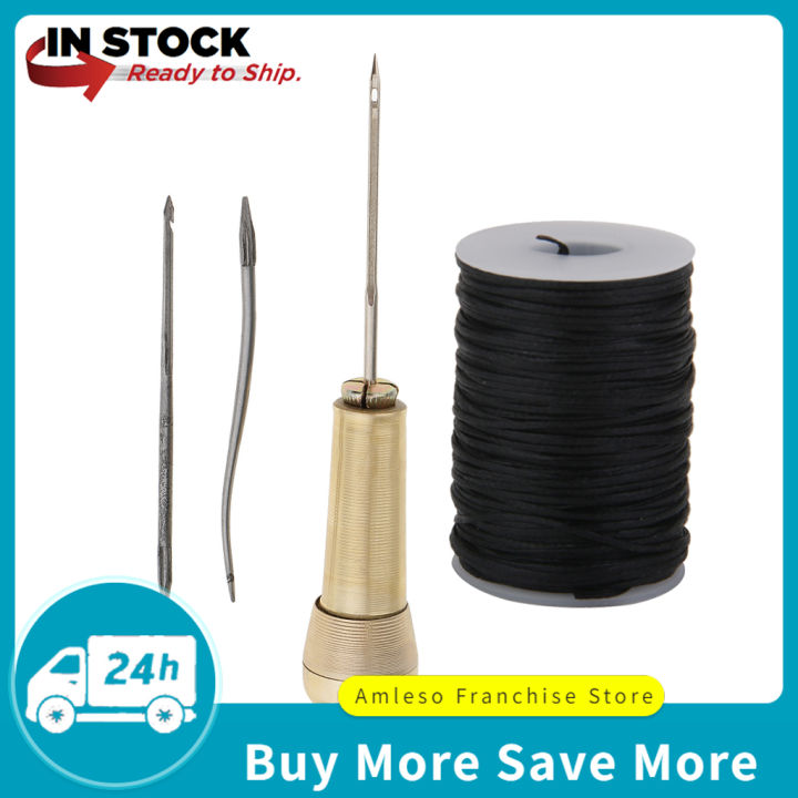 LazaraSale Needles Canvas Leather Sewing Awl Hand Stitcher Kit Tools ...