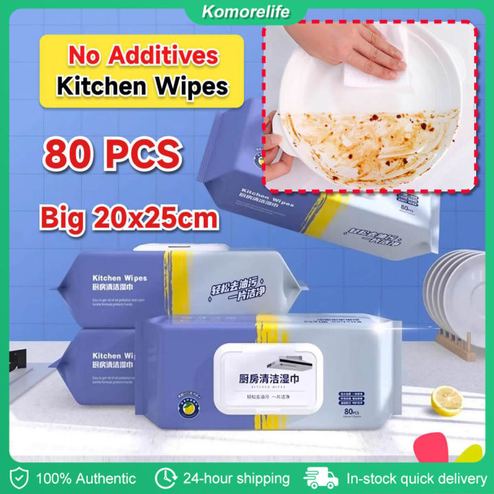 80Pcs Kitchen Wipes Disposable Multipurpose Strong Degreasing ...