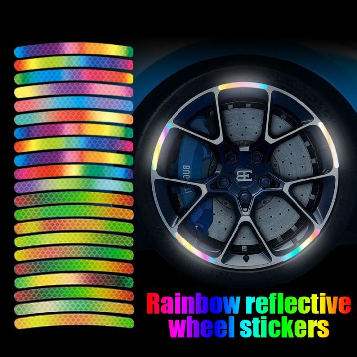 20pcs Colorful Car Wheel Hub Reflectors Stickers Motorcycle Bike Tire ...