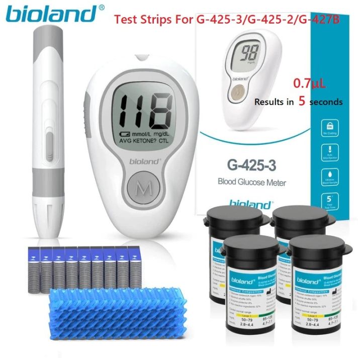 Bioland G-425-3 Blood Glucose Meter Glucometer Full Set Medical ...