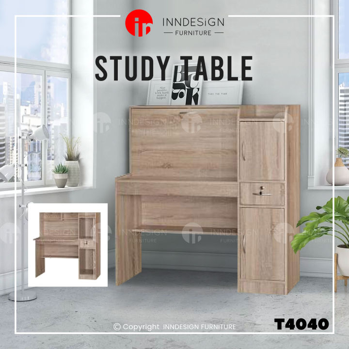 [INNDESIGN.SG] Eden Study Table / Study Desk with Drawer and Shelf ...