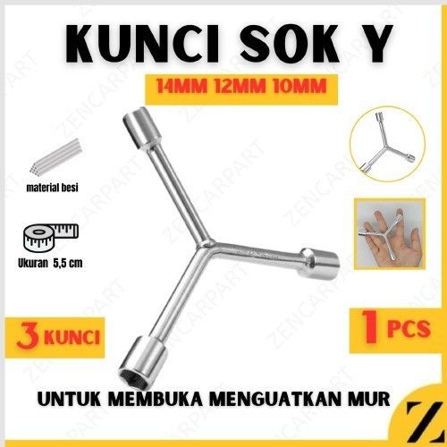 Kunci Sok Y Putar 10-12-14 Besi Silver High Quality Premium Hand Tool ...