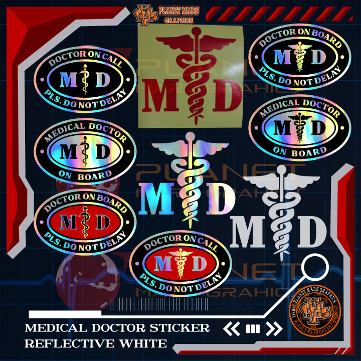Doctor On Board MD MEDICAL DOCTOR CAR STICKER Waterproof | Lazada PH