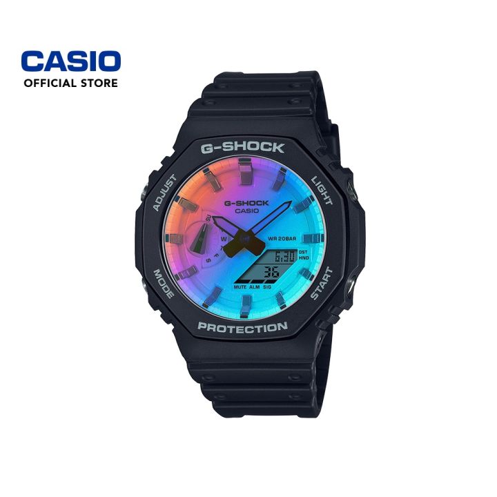 Casio G-Shock Iridescent Series GA-2100SR-1A Black Resin Band Men ...
