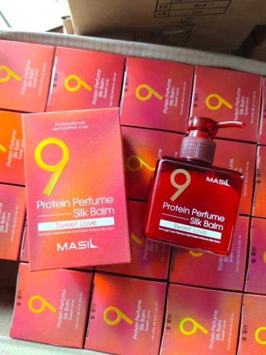 Masil 9 Protein perfume silk balm 180ml. มาส์กบาล์มบํารุงผม (กล่องแดง) | Lazada.co.th