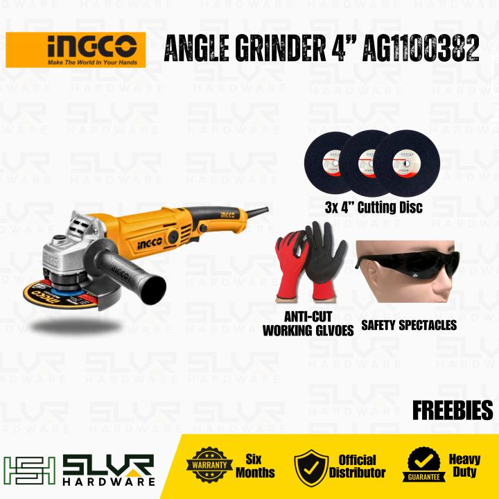 INGCO Professional Angle Grinder 1100W size 4" Wood and Metals Cutting ...