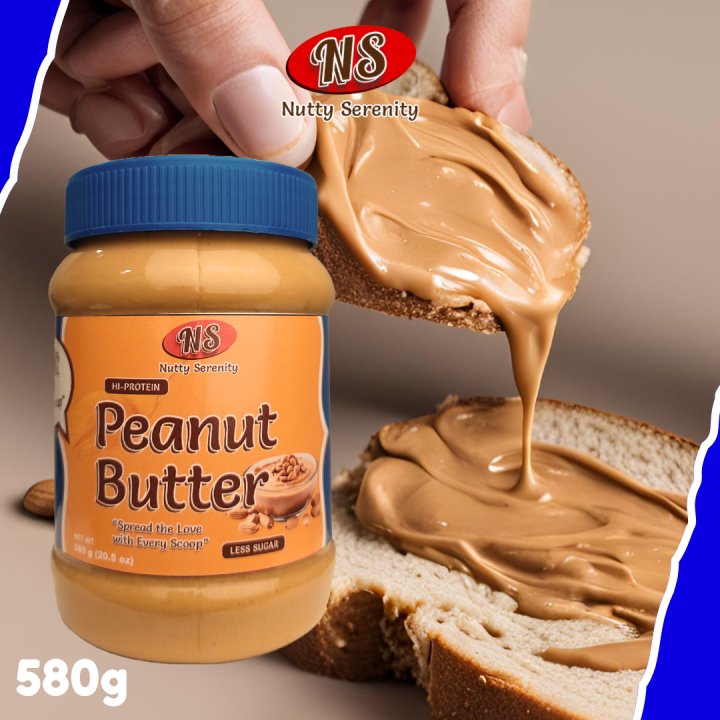 NUTTY SERENITY Peanut Butter Spread Less Sugar High Protein Plastic Jar ...