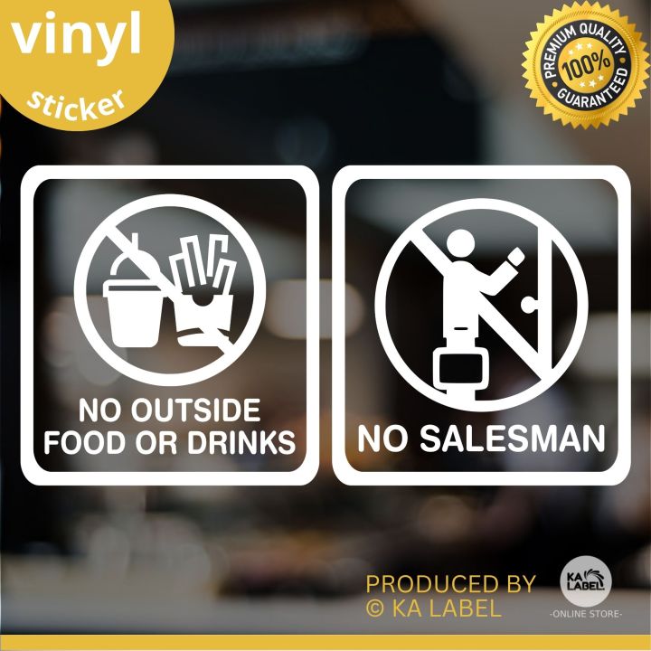 Ready Made 】No Outside Food or Drinks / No Sales Person - Sticker Home ...