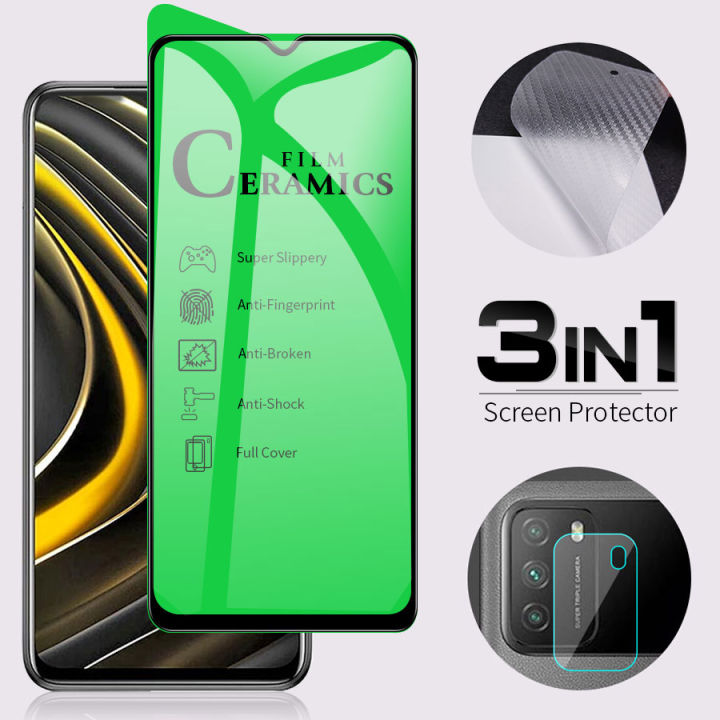 3 In 1 Ceramic Full Tempered Glass Camera Lens Back Sticker For