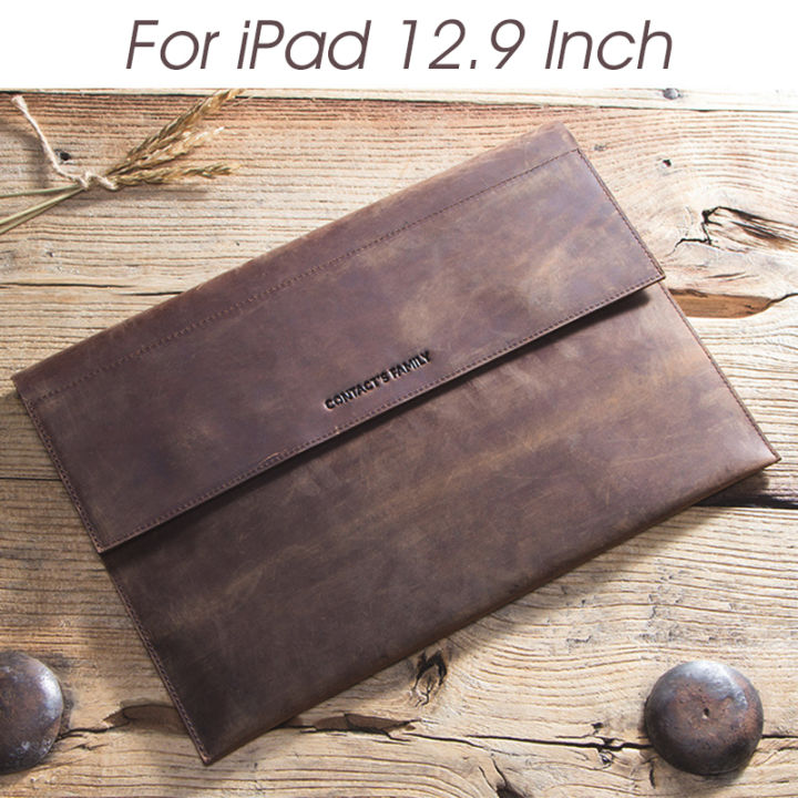 Genuine Leather Tablet Sleeve For iPad Pro 12.9 Inch Magnetic ...