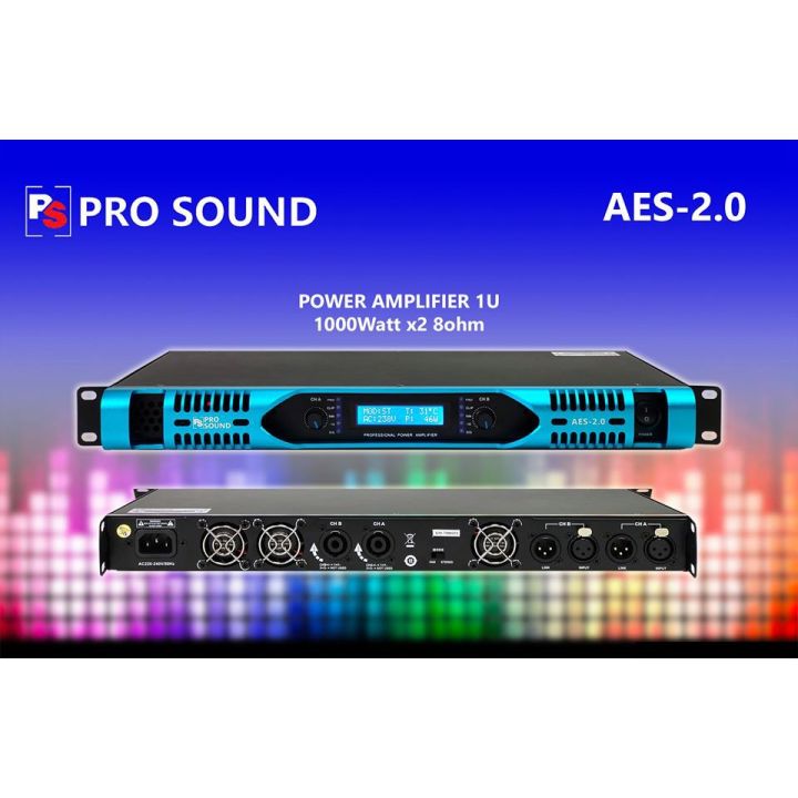 PS Pro Sound AES-2.0 Professional Digital Power Amplifier (1000Wx2 ...