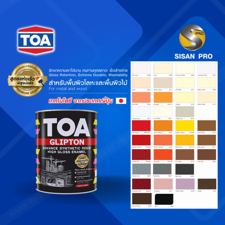 TOA GLIPTON ทีโอเอ กลิปตั้น สีเคลือบเงา-กล. | Lazada.co.th