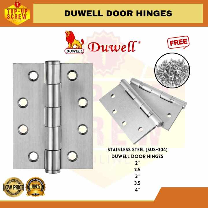 Duwell Stainless steel (SUS-304) Door Hinges | Lazada PH
