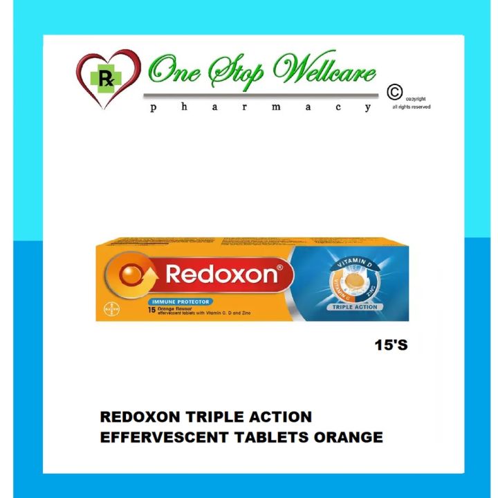 REDOXON TRIPLE ACTION EFFERVESCENT TABLETS ORANGE 15'S (EXP: 08/2025 ...