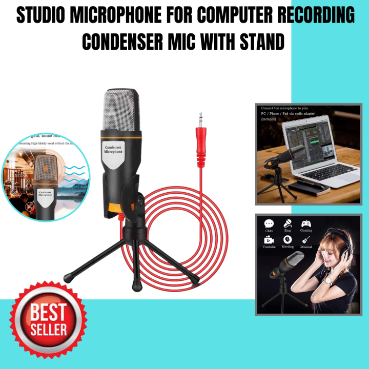 Studio Microphone for Computer Recording Condenser Mic with Stand ...