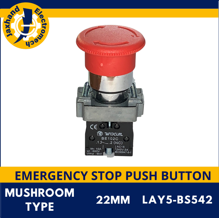 Emergency Stop Push Button Mushroom Type 22mm / signaling and controls ...