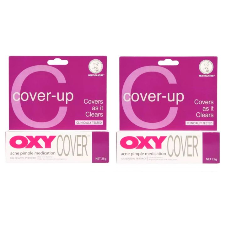 Acne Pimple Medication (Bundle of 2) OXY COVER, 10% Benzoyl Peroxide ...