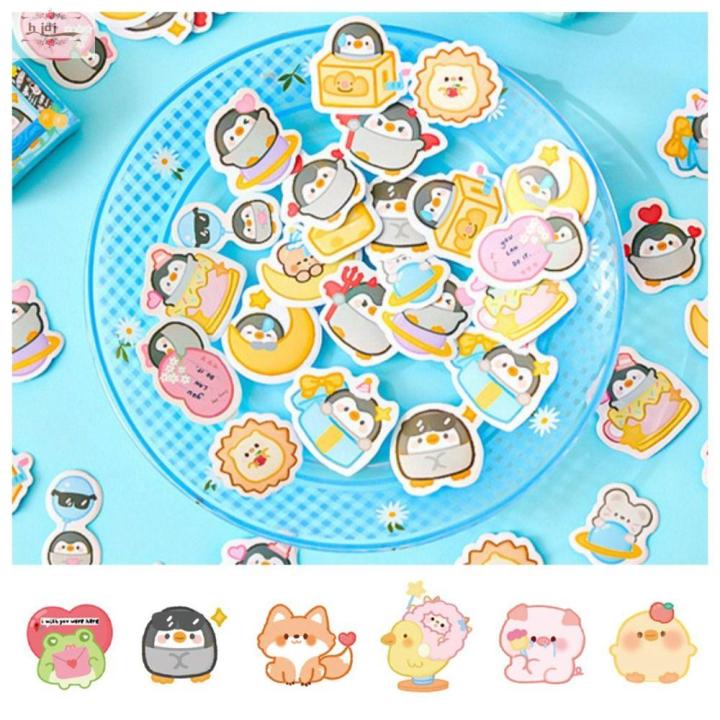 HJDJ เป็ดและเป็ด สติกเกอร์รูปสัตว์น่ารัก แกะแกะแกะ นกเพนกวิน ป้ายปิด ...