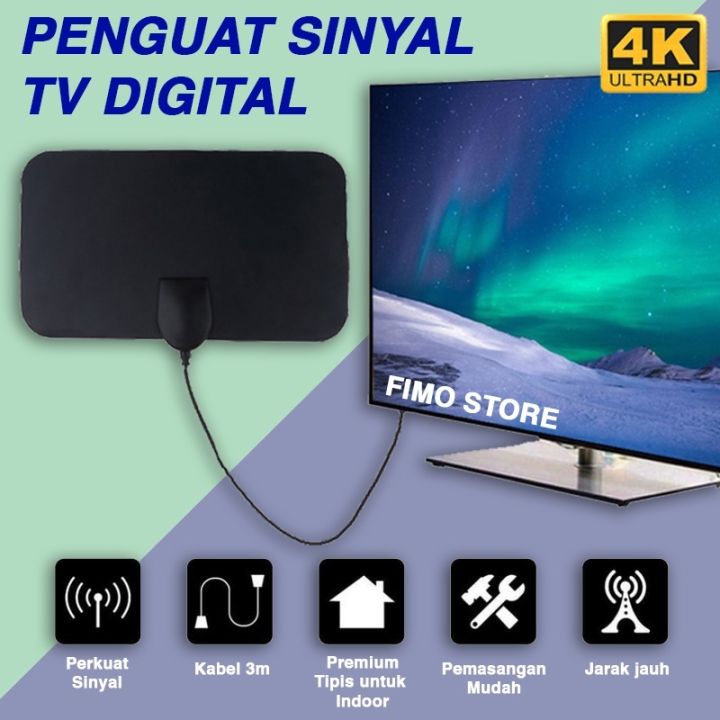 Antena TV Digital Indoor Set Top Box TV Digital Sinyal Kuat Lengkap ...