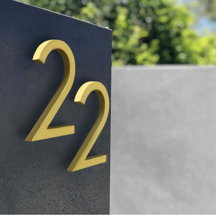 125mm Floating House Number Modern Door Home Outdoor 5 in. Golden ...
