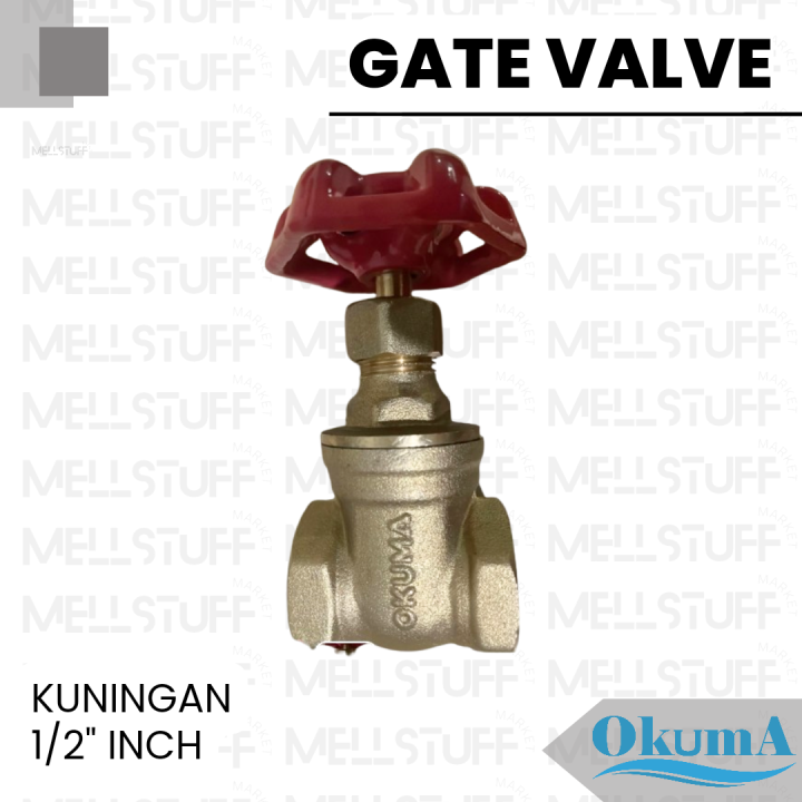 Gate Valve bahan Kuningan Merk OKUMA Ukuran 1/2" Inch | Lazada Indonesia