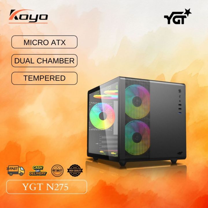 YGT V300 MINI GAMING CASE BLACK WHITE MICRO-ATX/ITX** | Lazada PH