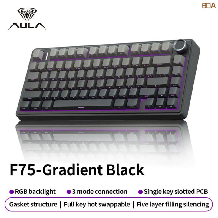 AULA F75 Gaming Mechanical Keyboard RGB Customized 75% Layout Side ...