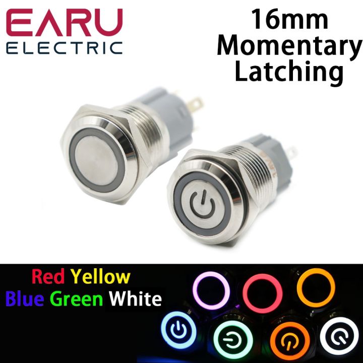 Metal Push Button Switch - 16mm Waterproof Metal Push Button Switch Led ...
