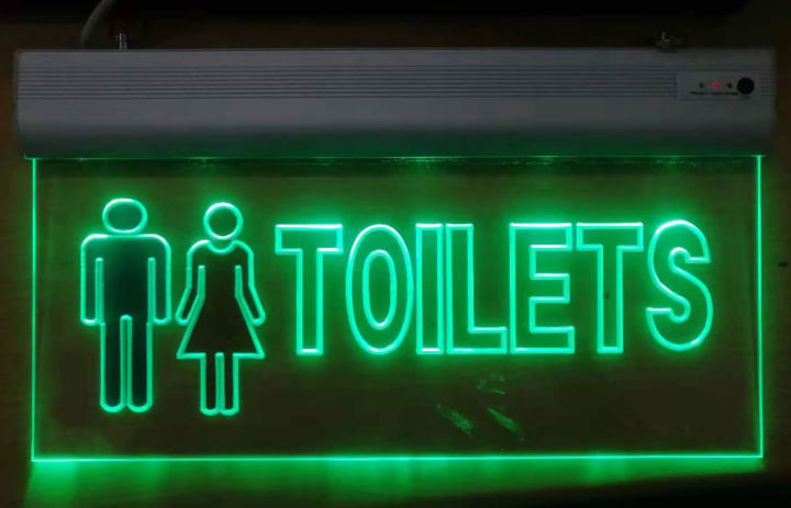 ACRYLIC SIGNAGE TOILET, INTERN CAFE PISO NET 220V 2W LED Surface ...