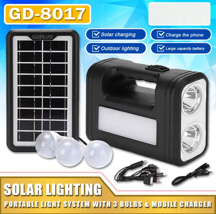 cod GDPLUS GDSUPER GD-8017 Solar Lighting System Digital Lighting Kit THE ORIGINAL | Lazada PH